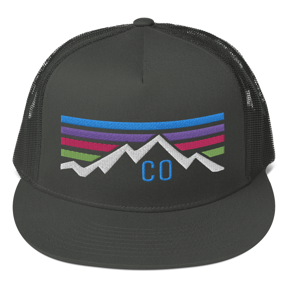 Colorado Retro Mountain Sunset Classic Trucker Cap – Colorado Underground